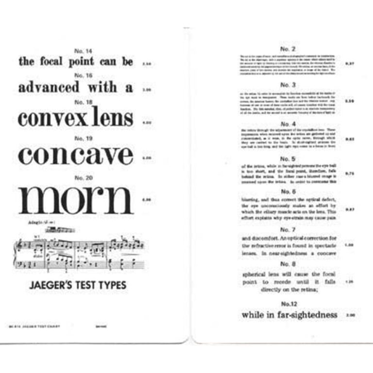 Jaeger Reading Test Type - Hospital Services Limited